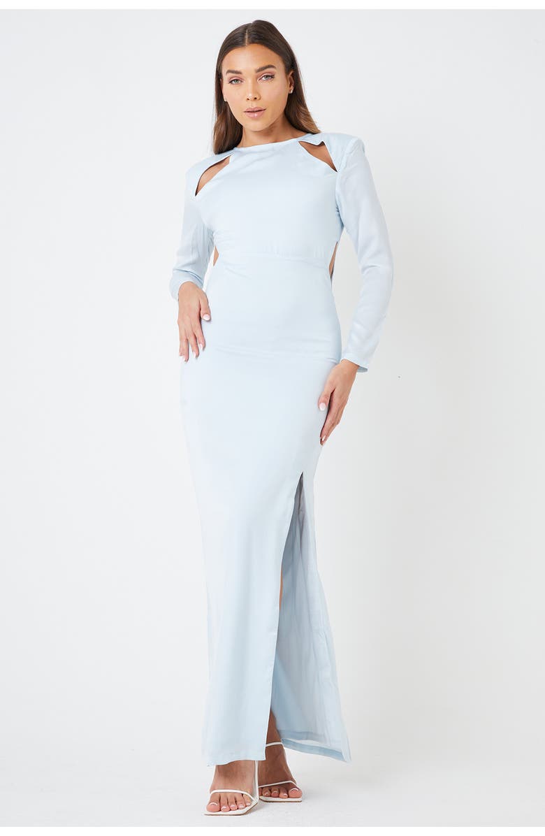 CREEA the Label Side Slit Shoulder Pad Maxi Dress | Nordstrom