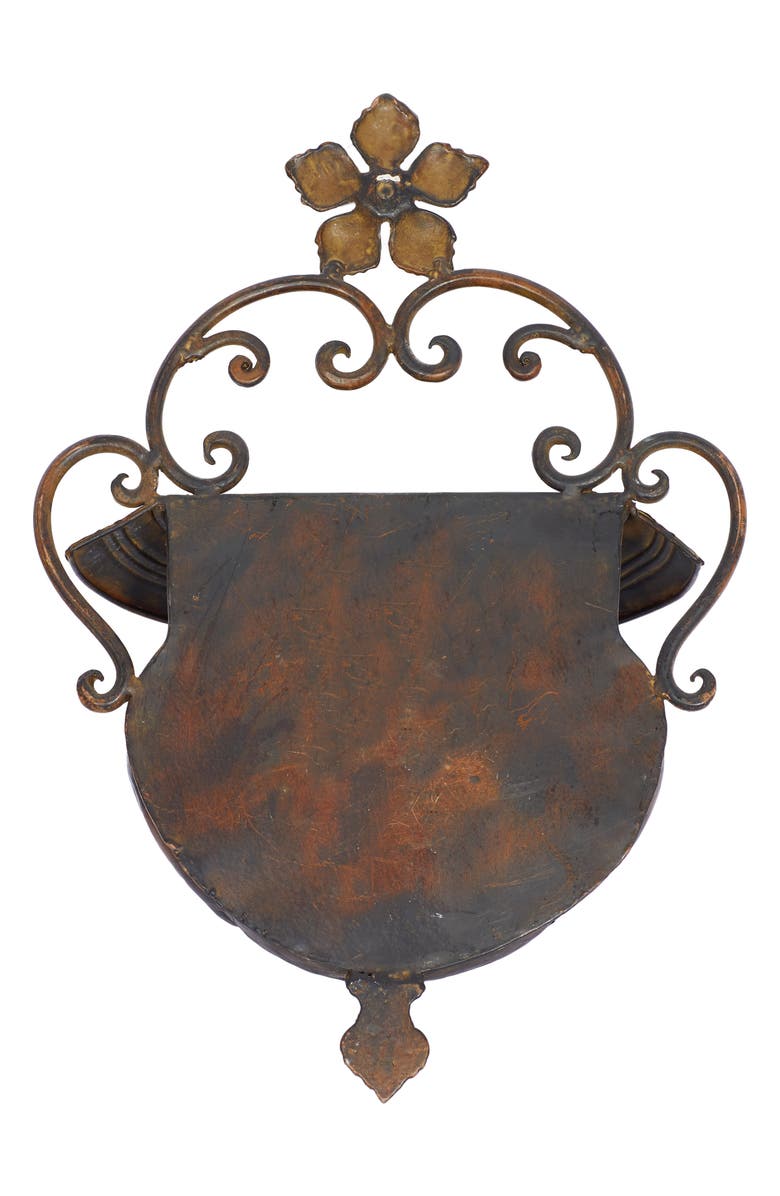WILLOW ROW Brown Metal Indoor & Outdoor Scroll Wall Planter | Nordstromrack