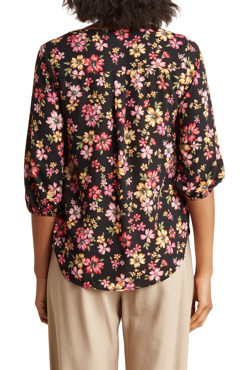 Pleione Animal Print Pleat Balloon Sleeve Blouse | Nordstromrack
