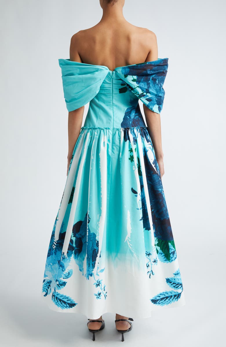 Erdem Floral Print Off the Shoulder Faille Cocktail Dress | Nordstromrack
