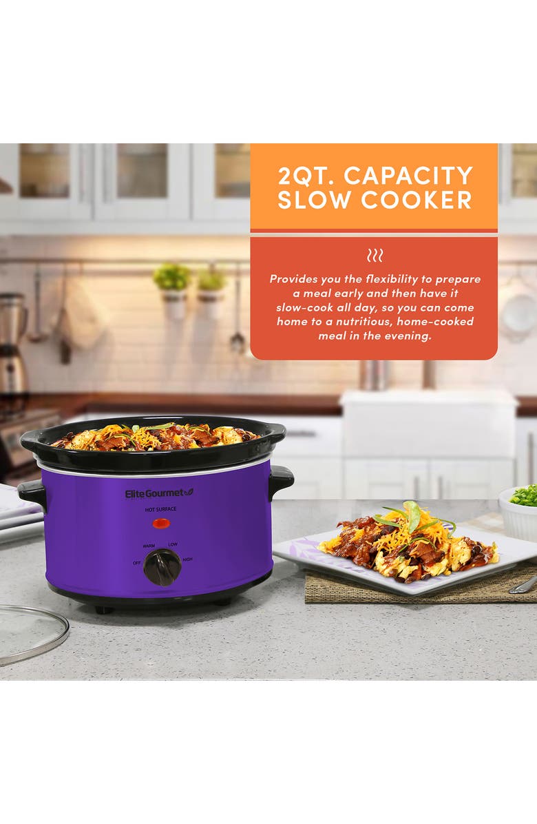 MAXI-MATIC Elite Gourmet MST-275XP Purple 2Qt Oval Slow Cooker ...