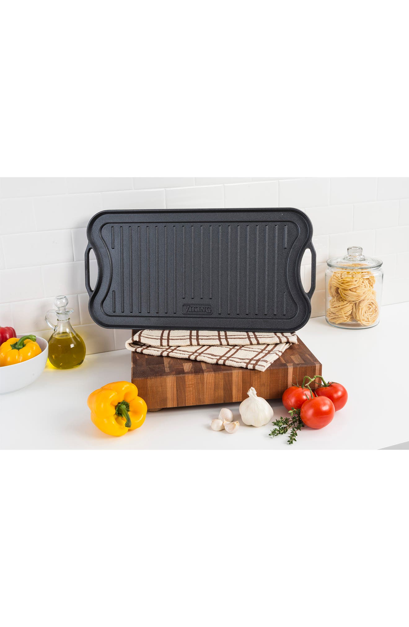 Viking 20-Inch Cast Iron Double Burner Reversible Griddle & Grill ...