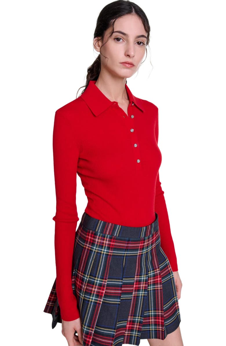 maje Short tartan print skirt | Nordstrom