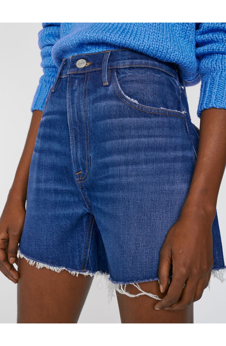 FRAME Le Super High Waist Raw Edge Denim Shorts | Nordstrom