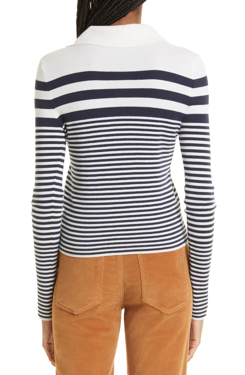 Veronica Beard Raj Stripe Wool Polo Sweater | Nordstromrack