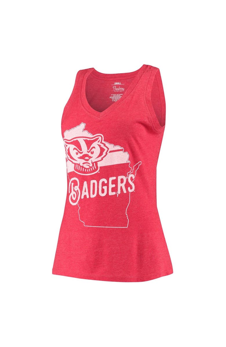 PRESSBOX Women's Pressbox Red Wisconsin Badgers Ferris Melange V-Neck ...