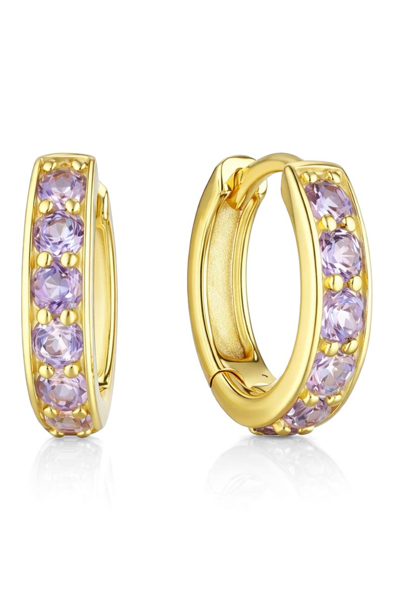 Carolyn Channel Set Amethyst Hoop Earrings (Women) | Nordstromrack