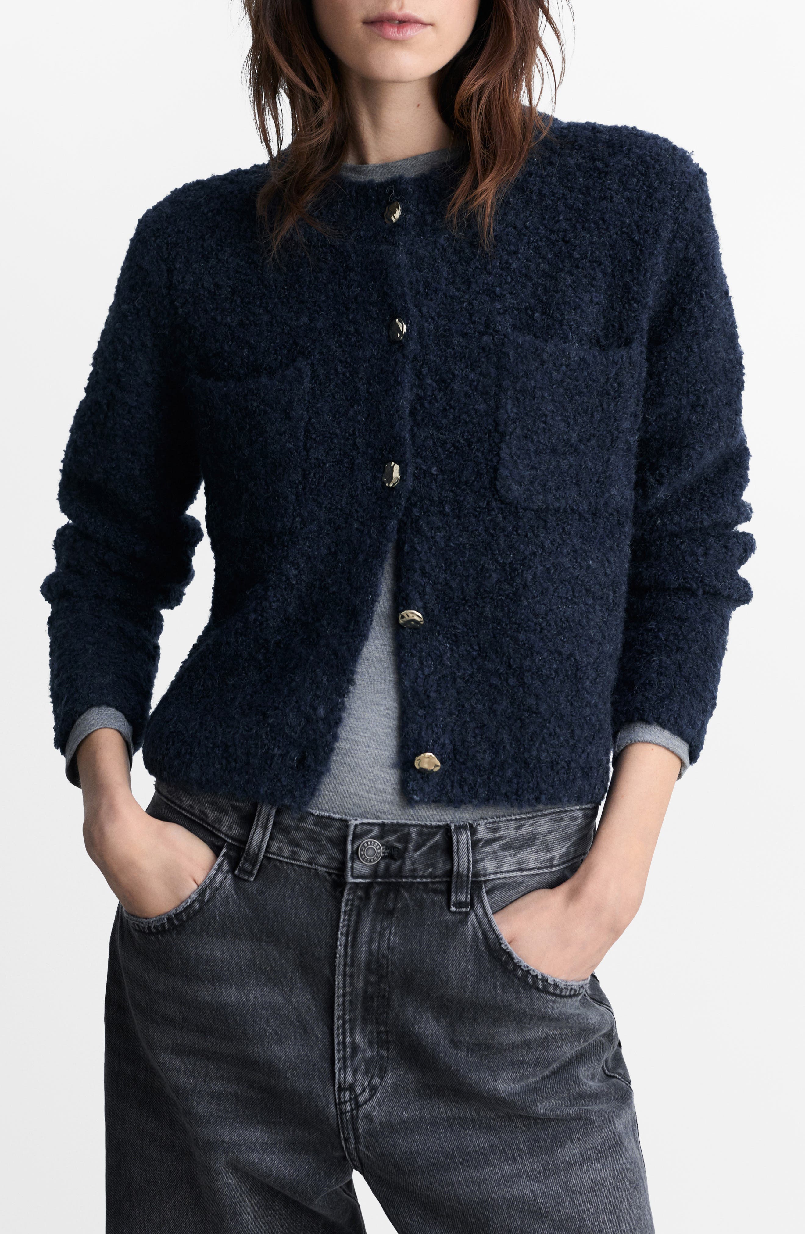 MANGO Bouclé Cardigan | Nordstrom