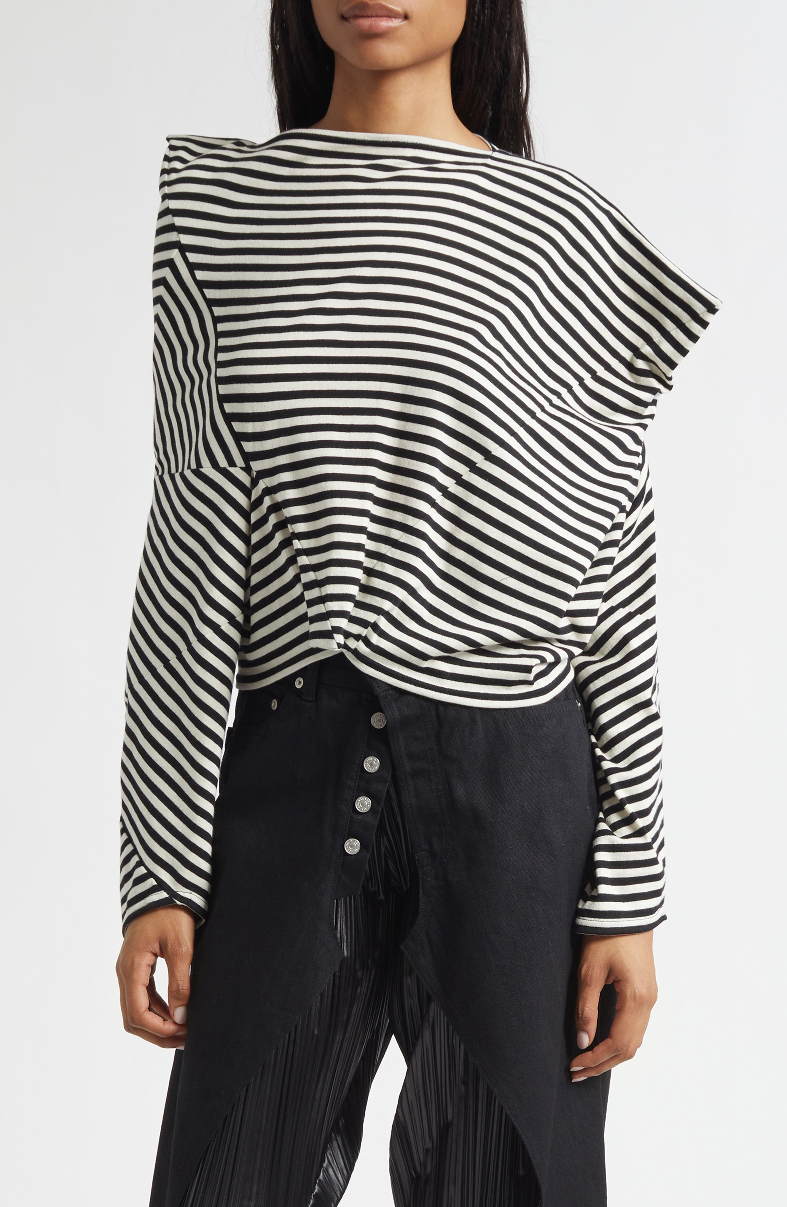 Stripe Cotton & Wool Jersey Crop Top (Women) | Nordstromrack