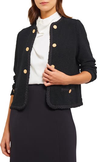Misook Braided Trim Tweed Jacket | Nordstrom