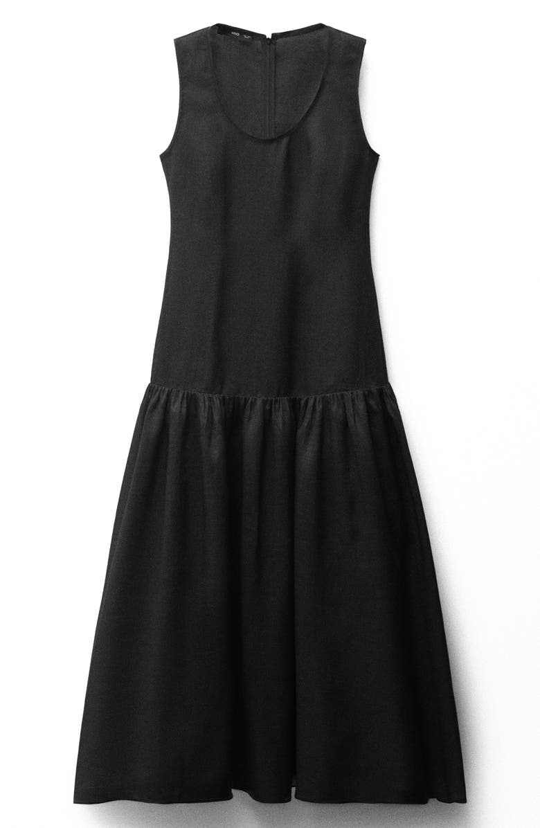 MANGO Ruffle Hem Sleeveless Linen Blend Maxi Dress | Nordstromrack
