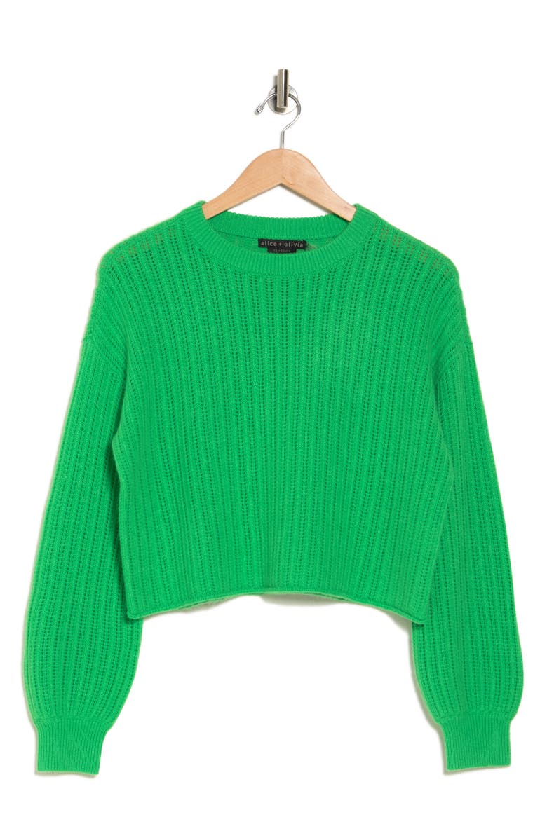 Alice + Olivia Ansley Cashmere Blend Blouson Sleeve Knit Pullover ...