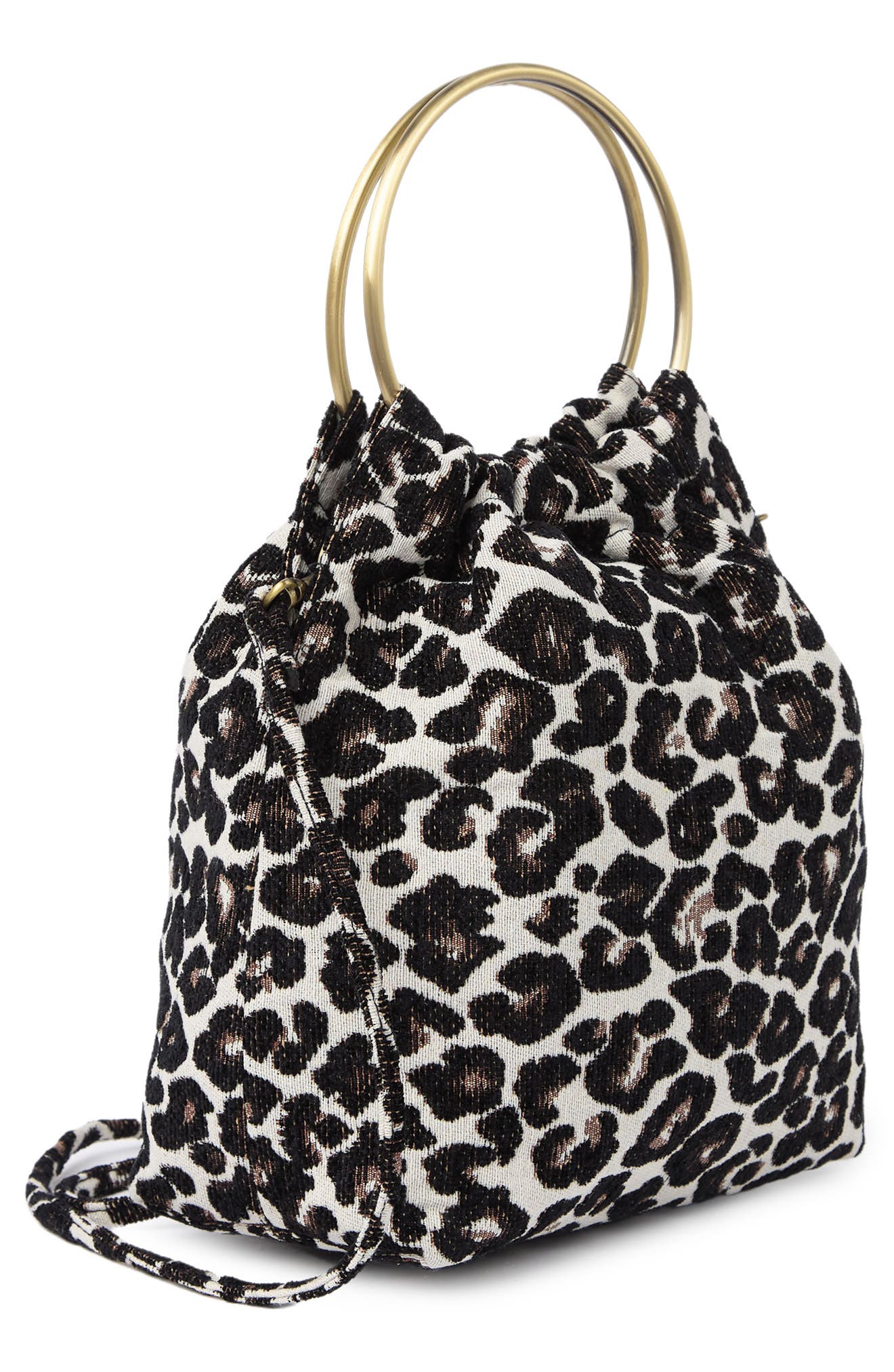 Street Level Woven Leopard Print Bucket Bag | Nordstromrack