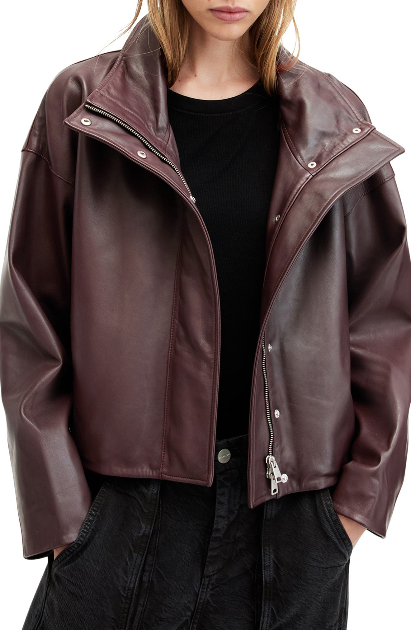 AllSaints Ryder Leather Jacket | Nordstromrack