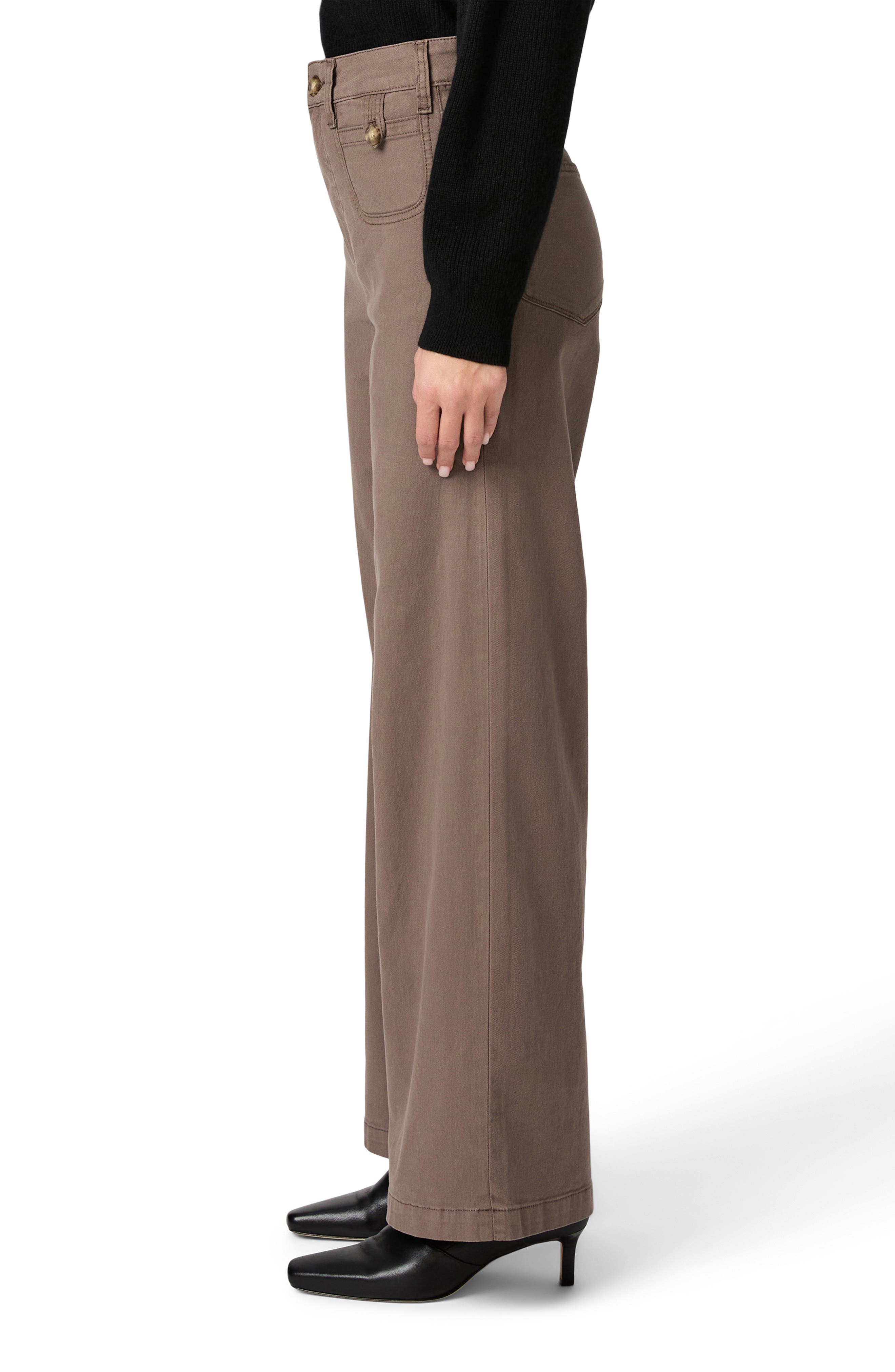 Anessa Button Pocket High Waist Wide Leg Jeans (Women) | Nordstromrack