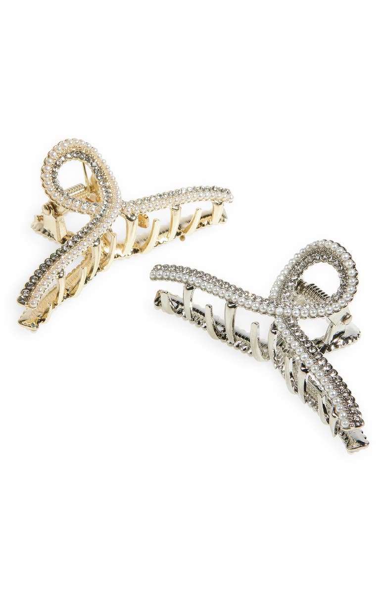 Tasha Assorted 2-Pack Crystal & Faux Pearl Claw Clips | Nordstrom