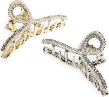 Tasha Assorted 2-Pack Crystal & Faux Pearl Claw Clips | Nordstrom
