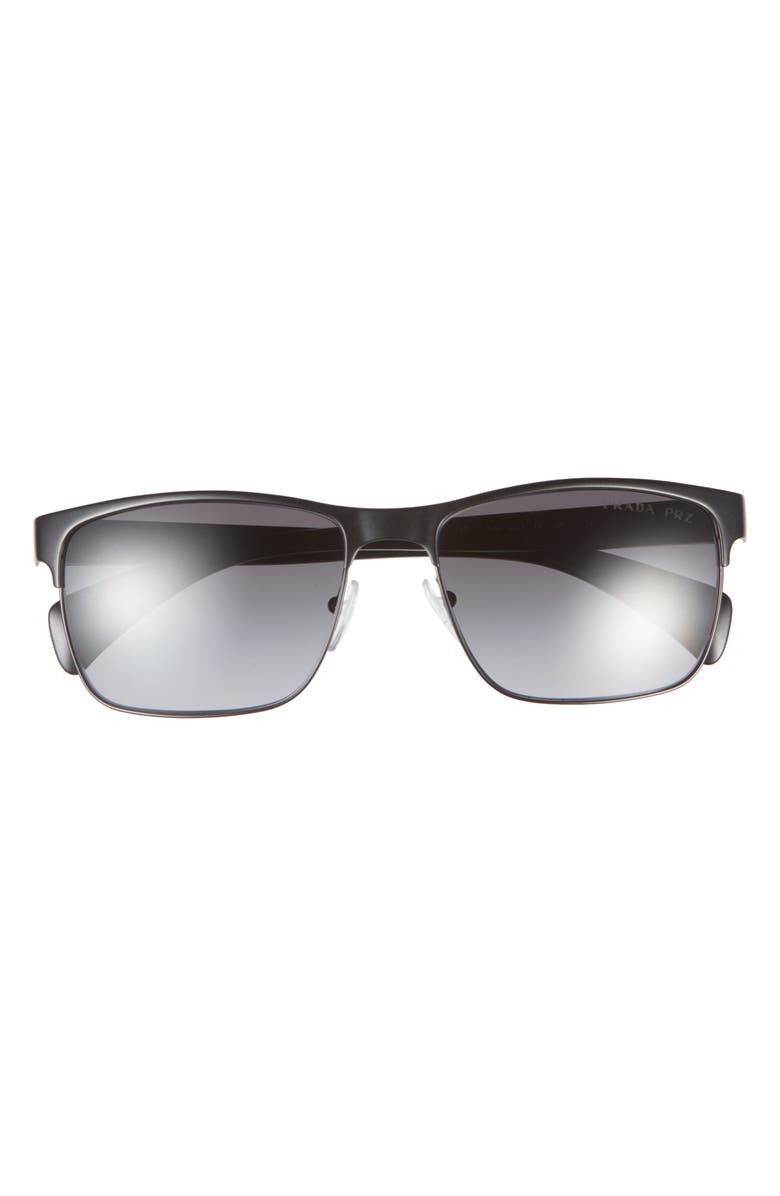 Prada 58mm Rectangle Polarized Sunglasses | Nordstromrack
