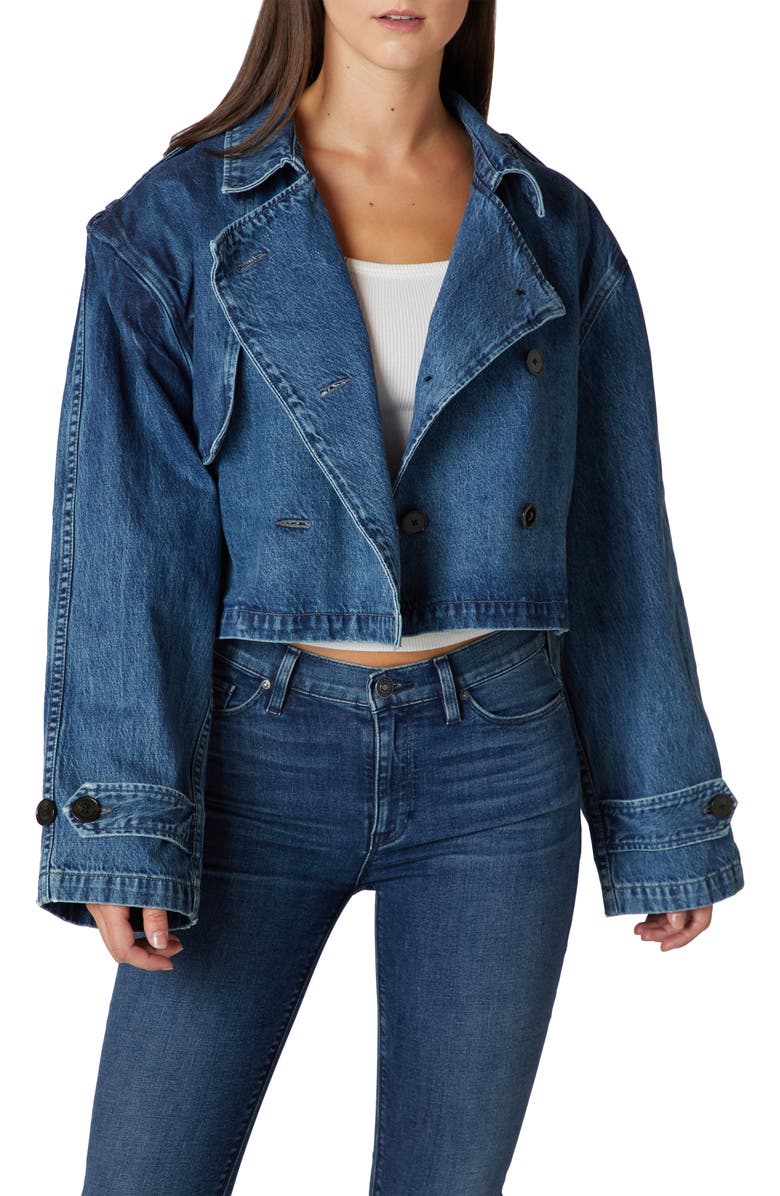 Hudson Jeans Crop Organic Cotton Denim Trench Coat | Nordstromrack