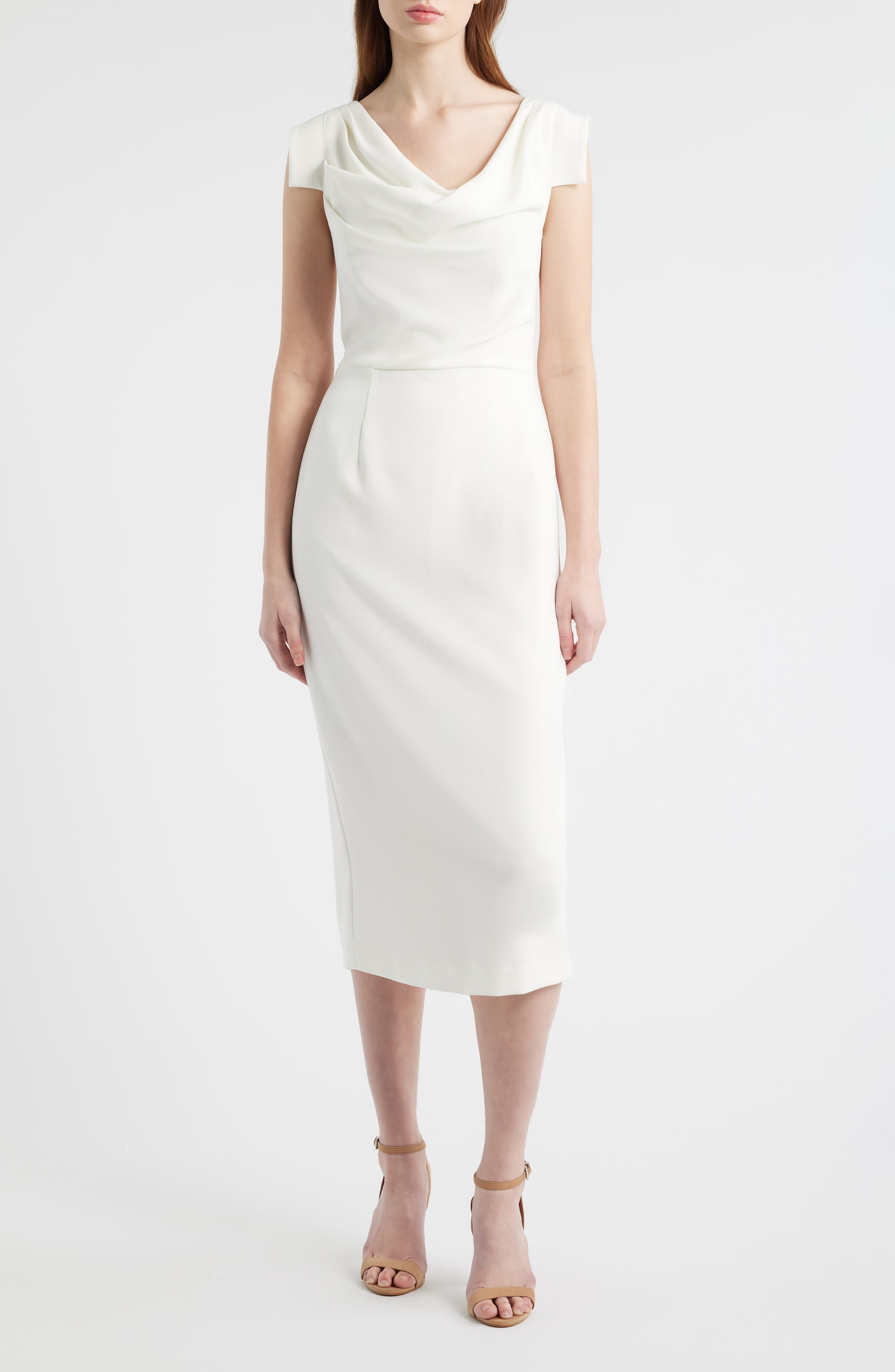 Black Halo Jacqueline Midi Gabardine Sheath Dress | Nordstrom