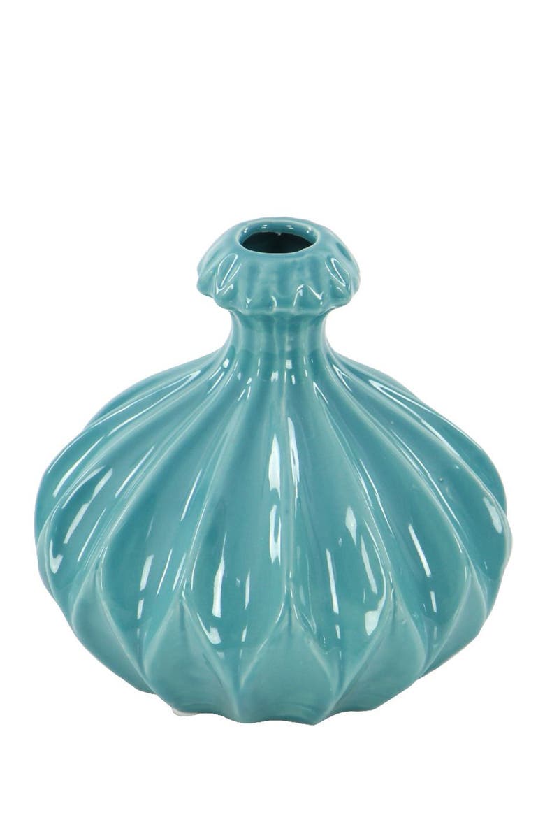 VIVIAN LUNE HOME Blue Ceramic Vase with Varying Patterns - Set of 3 ...