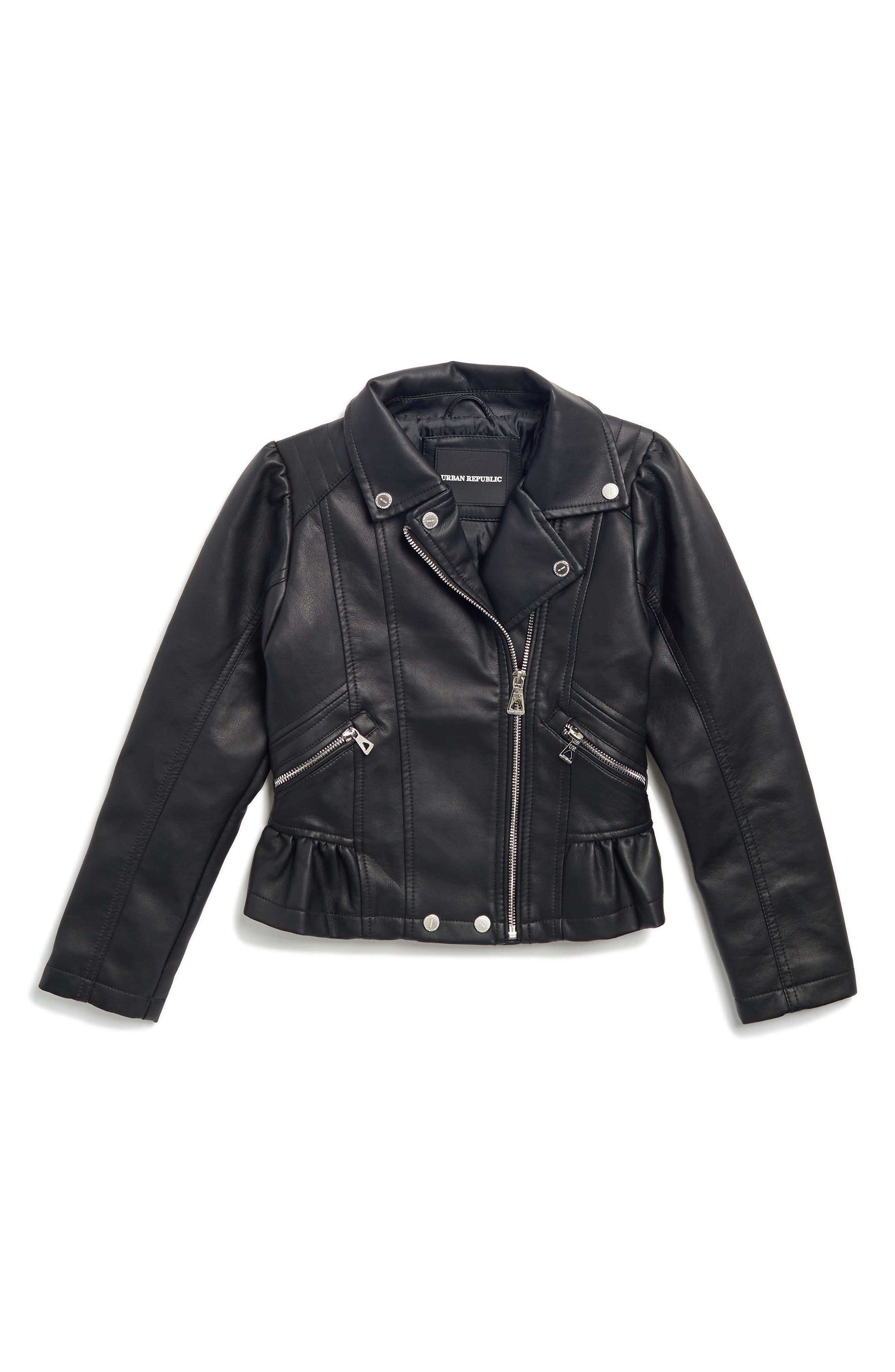 Urban Republic Faux Leather Peplum Jacket | Nordstromrack