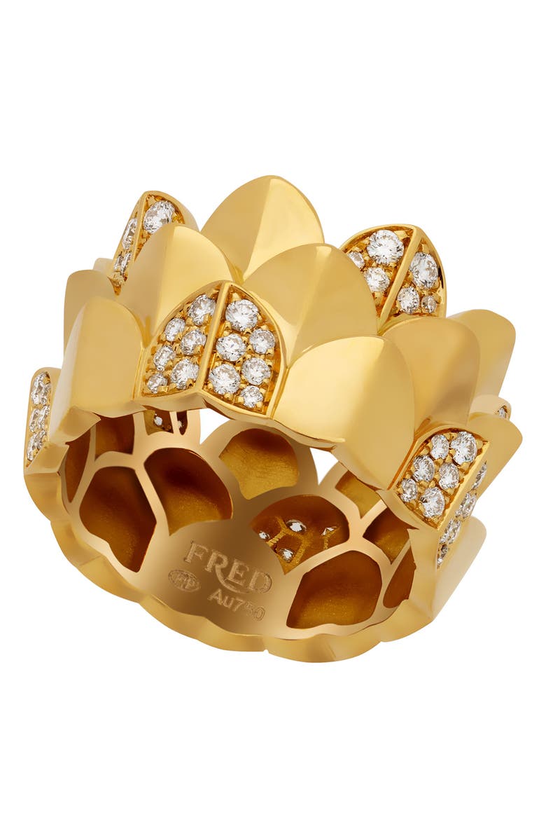 FRED OF PARIS 18k Gold Une Ile D'or Diamond Heart Ring - 0.49 ctw ...
