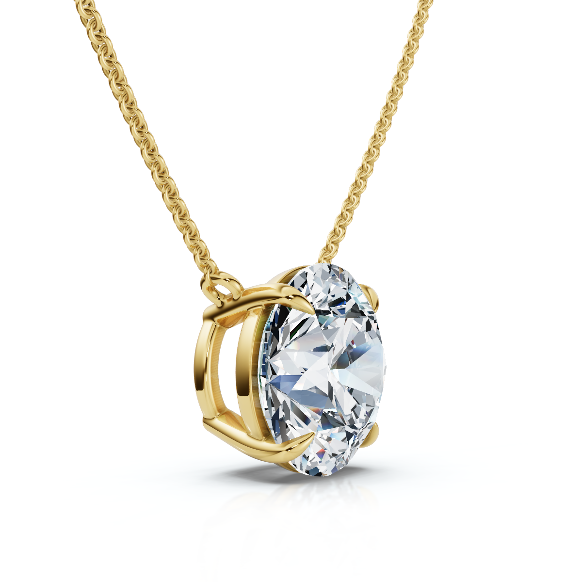 Bliss Diamond Certified 2Ct Diamond Solitaire Pendant 14k Gold 18 ...