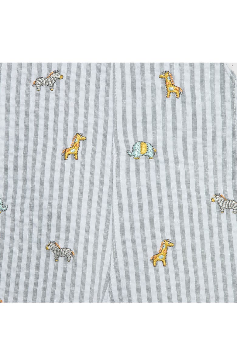 Little Me Safari Cotton Polo & Seersucker Overalls Set | Nordstromrack