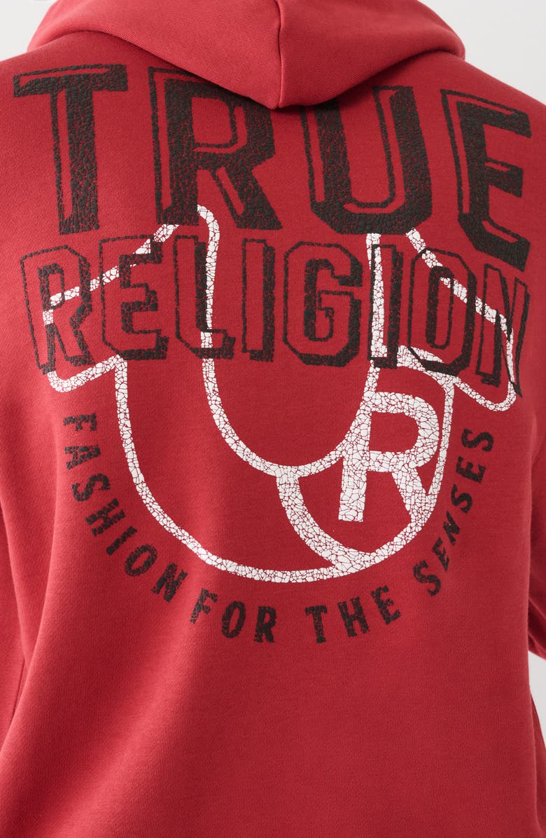 True Religion Textured Logo Zip-Up Hoodie | Nordstromrack