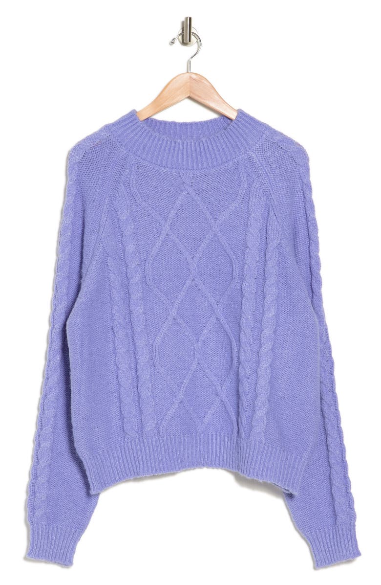 Melrose and Market Raglan Sleeve Cable Knit Sweater | Nordstromrack