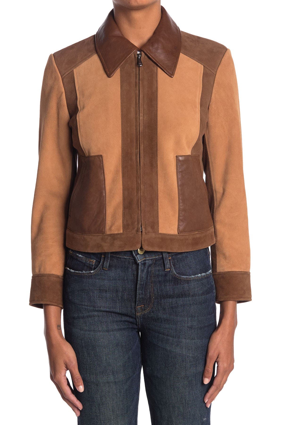 FRAME Patchwork Leather Jacket | Nordstromrack