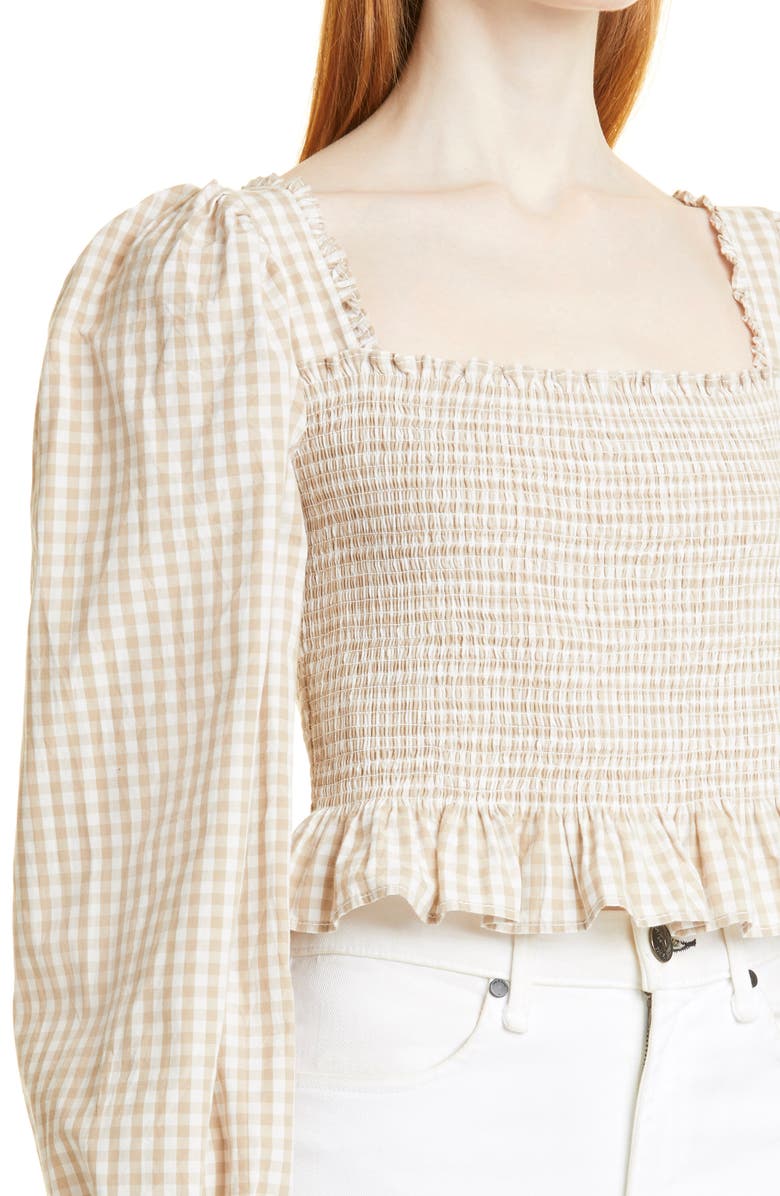 byTiMo Check Smocked Puff Sleeve Top | Nordstrom