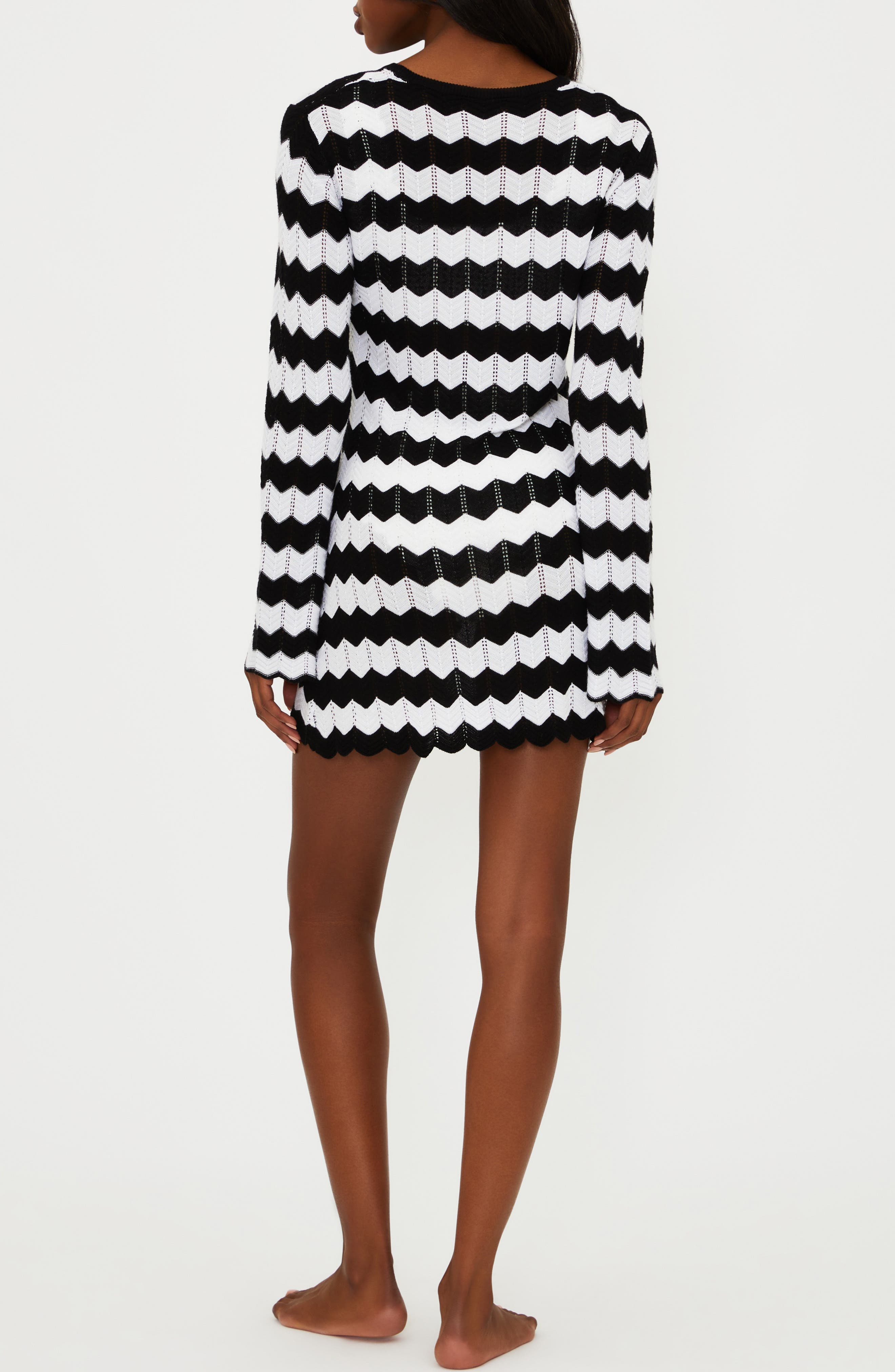 Beach Riot Libbi Long Sleeve Pointelle Cover-Up Dress | Nordstromrack