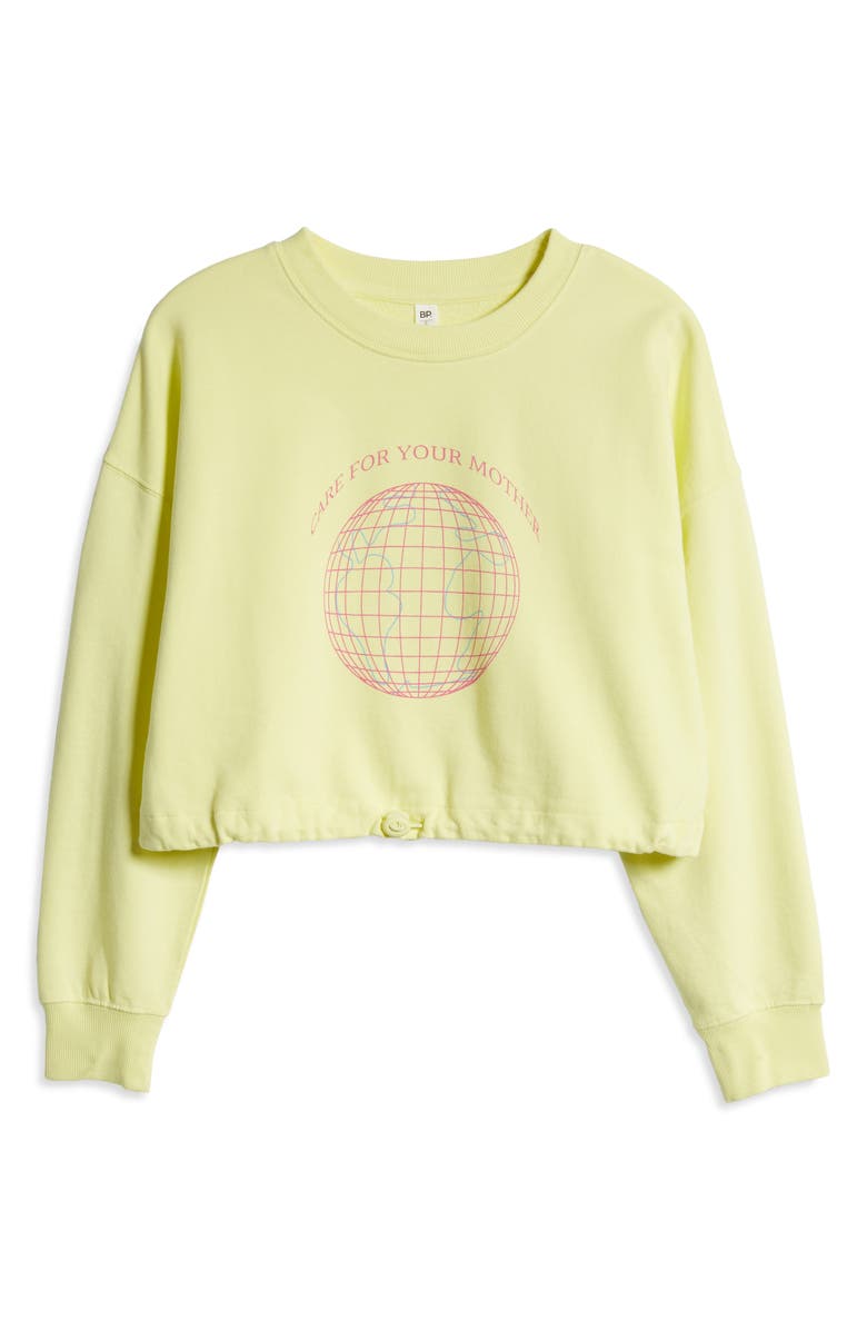 BP. Care for Your Mother Crop Organic Cotton Sweatshirt | Nordstromrack