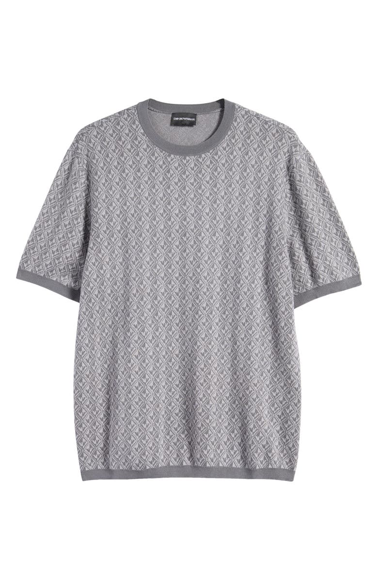 Emporio Armani Geometric Logo Short Sleeve Cotton Crewneck Sweater ...