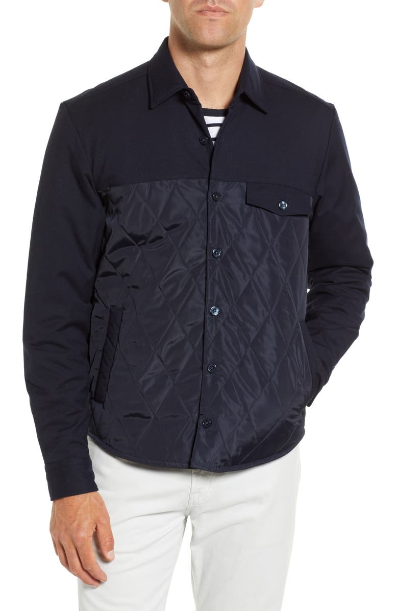 BOSS Mixed Media Button-Up Shirt | Nordstromrack