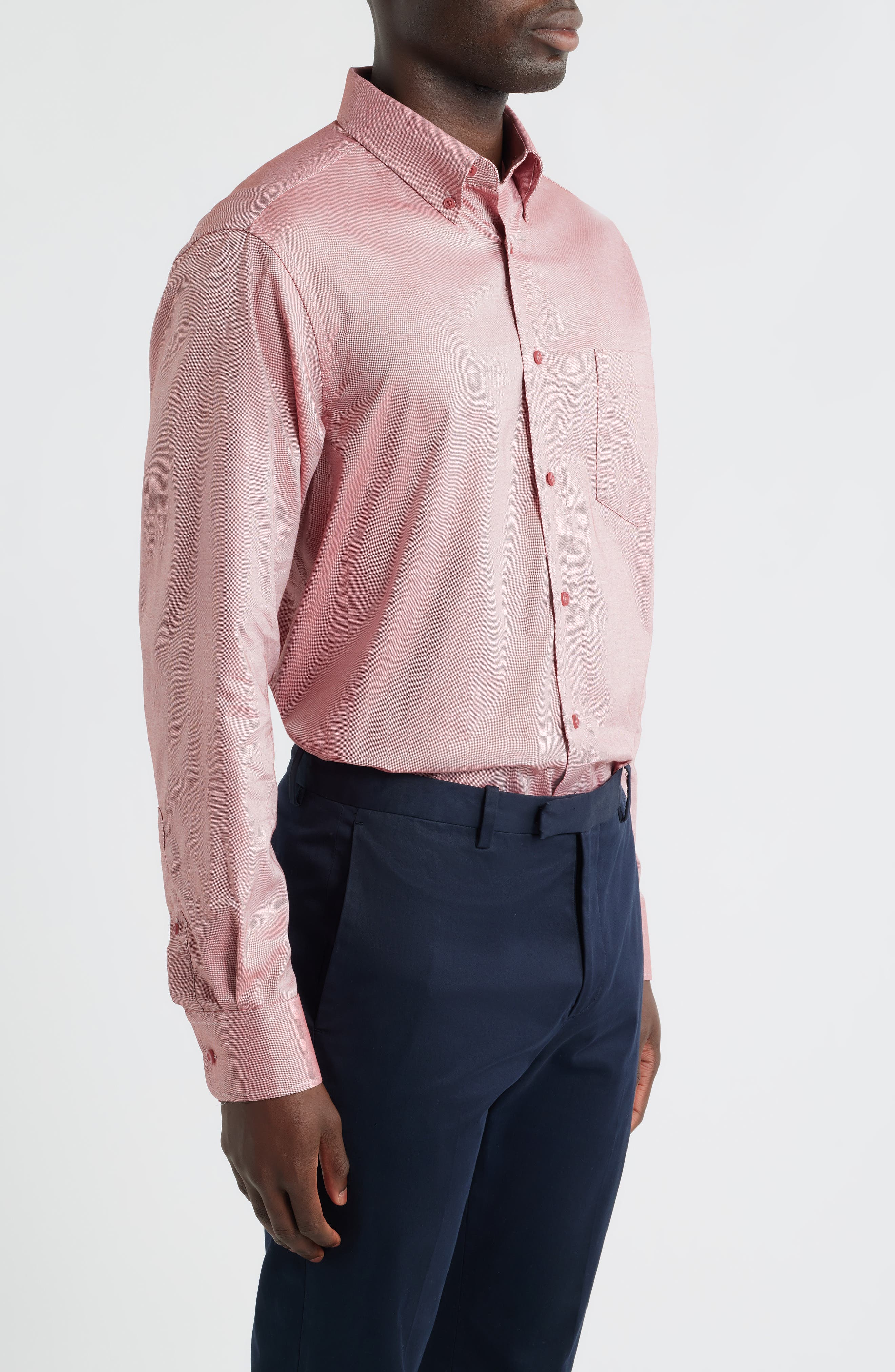 EAGLE Regular Fit Red Cotton Button-Down Oxford Shirt | Nordstrom