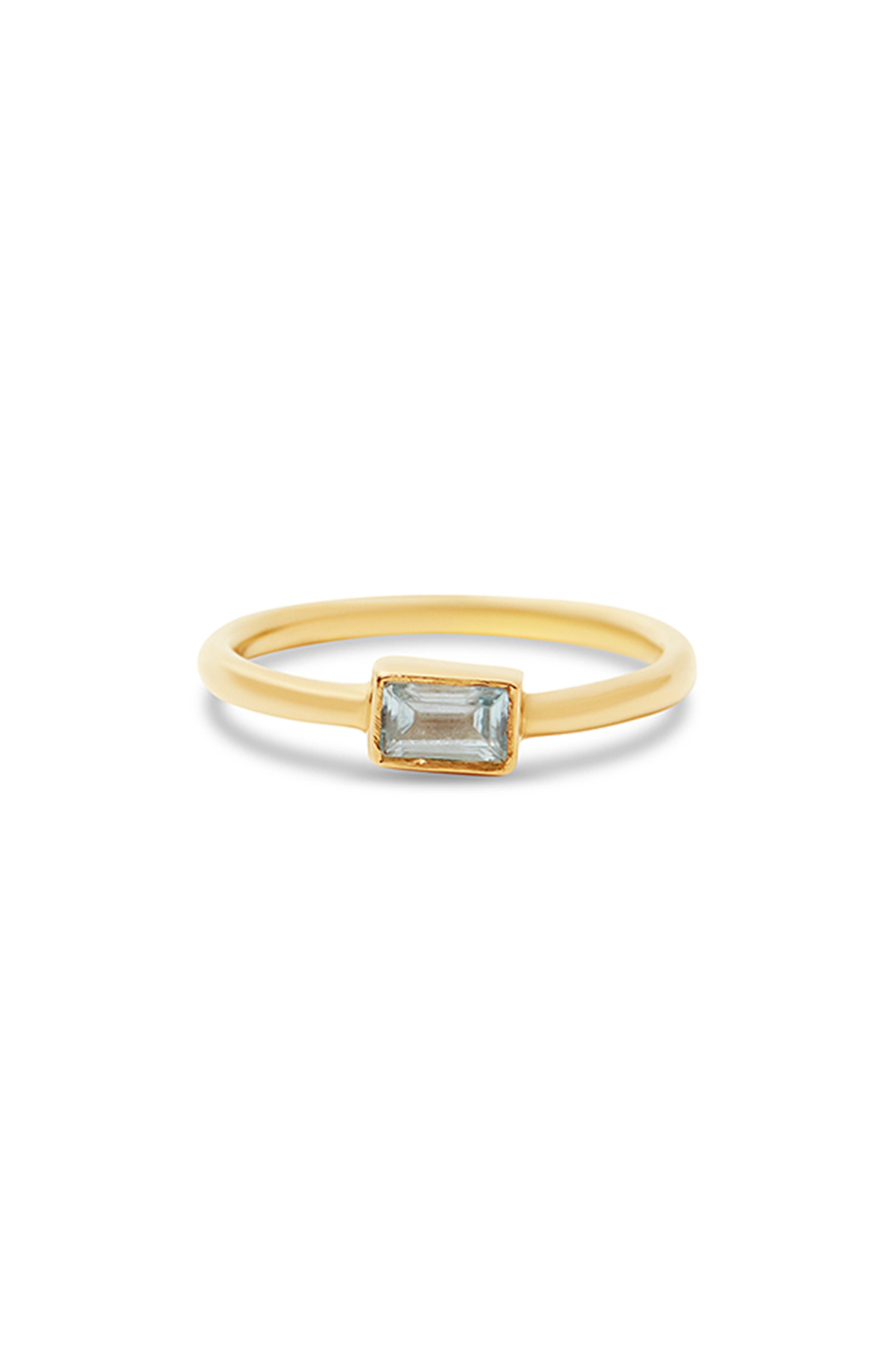 Argento Vivo Sterling Silver Blue Topaz Baguette Ring | Nordstrom