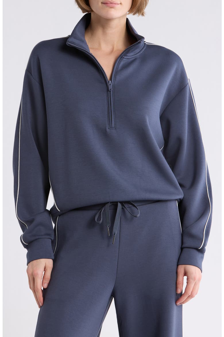 Whisper Piped Knit Quarter Zip Sweatshirt (Women) | Nordstromrack