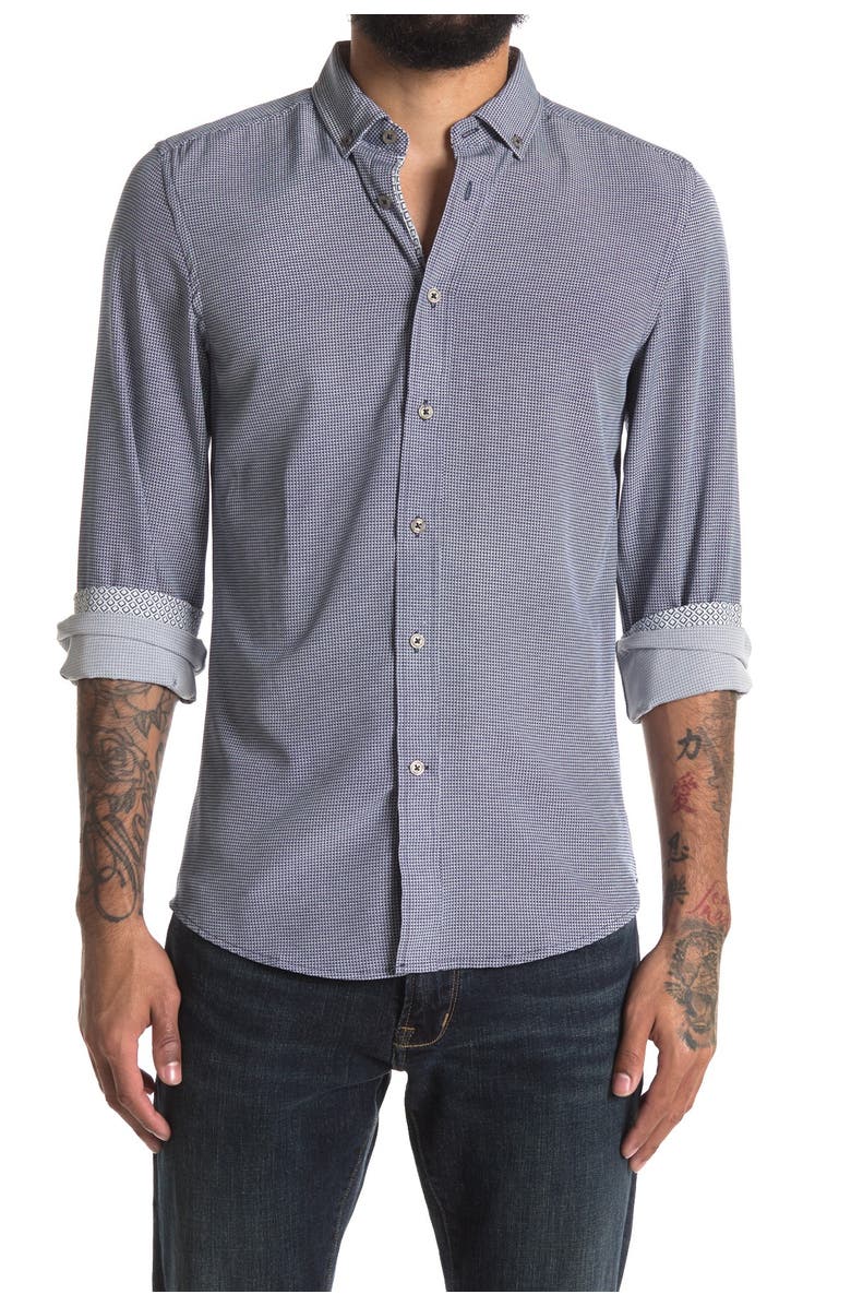 Report Collection 4-Way Poly-Stretch Texture Shirt | Nordstromrack