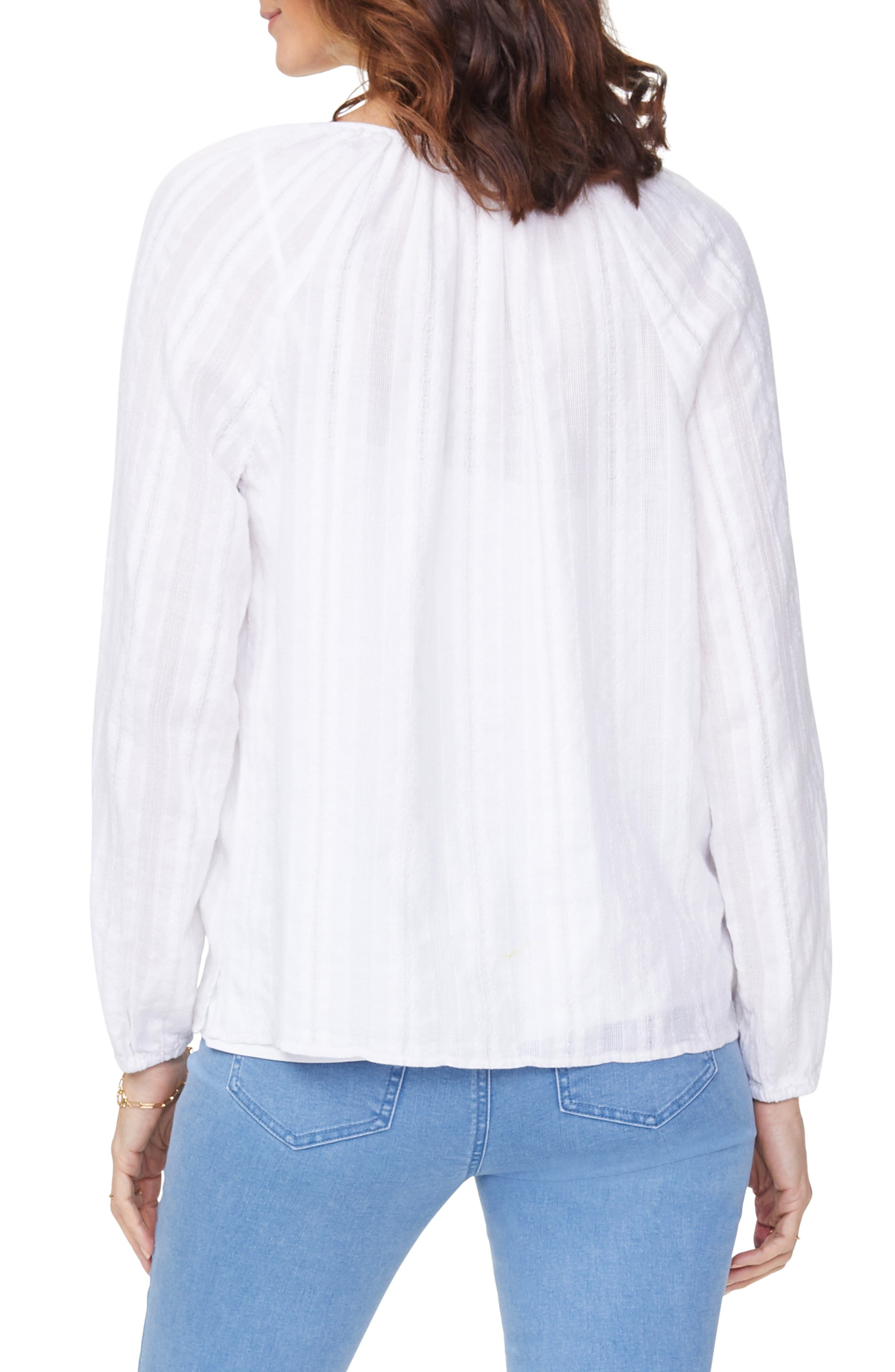 NYDJ Tie Neck Button Front Blouse (Women) | Nordstromrack