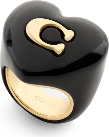 COACH Resin Puffy Heart Cocktail Ring | Nordstrom