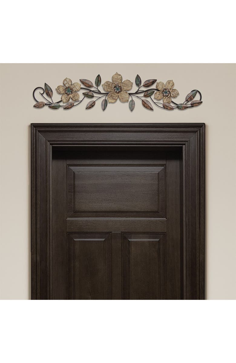 STRATTON HOME DECOR Floral Patterned Wood Over the Door Multicolor Wall ...