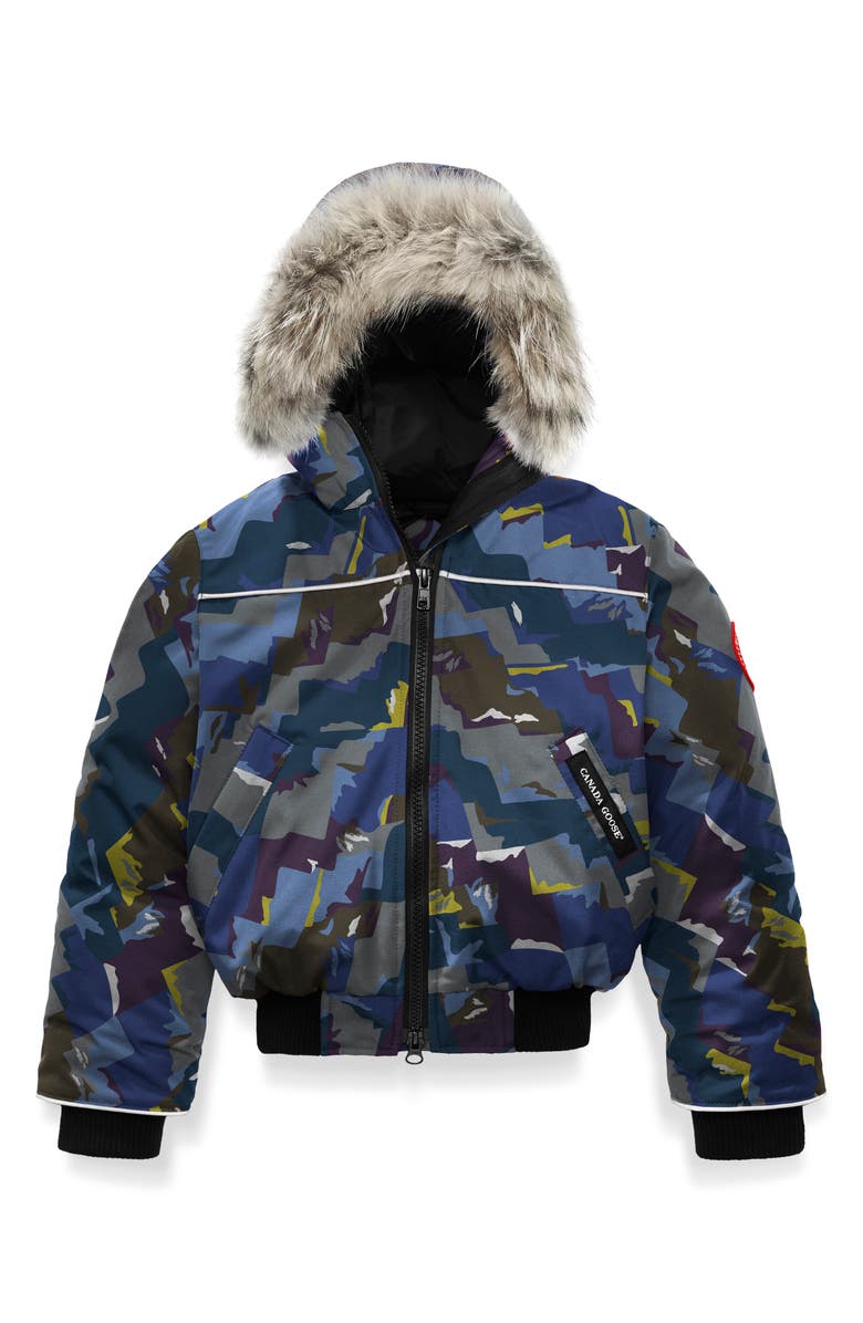 Canada Goose Grizzly Down Bomber Jacket with Genuine Coyote Fur Trim ...
