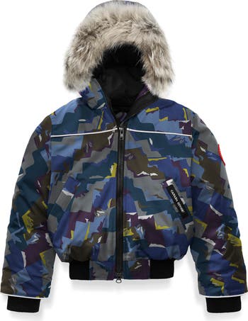 Canada Goose Grizzly Down Bomber Jacket with Genuine Coyote Fur Trim ...