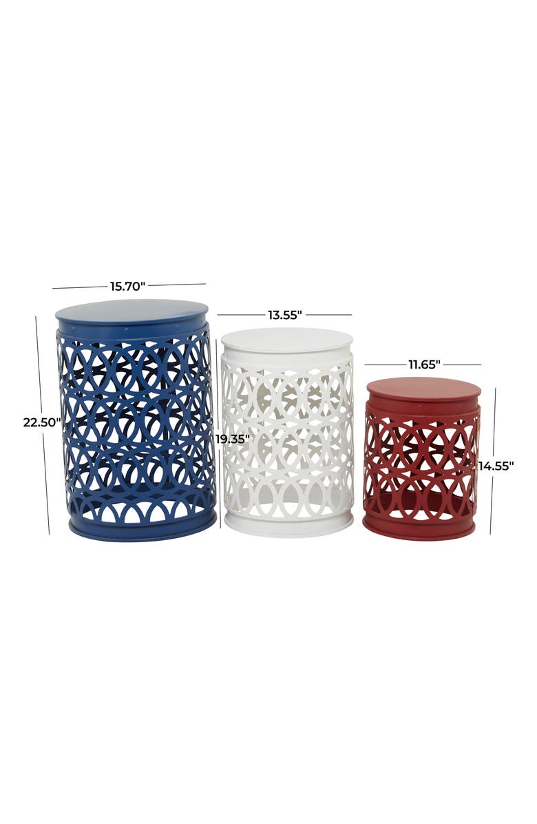 WILLOW ROW Multicolored Metal Contemporary Geometric Accent Table with ...