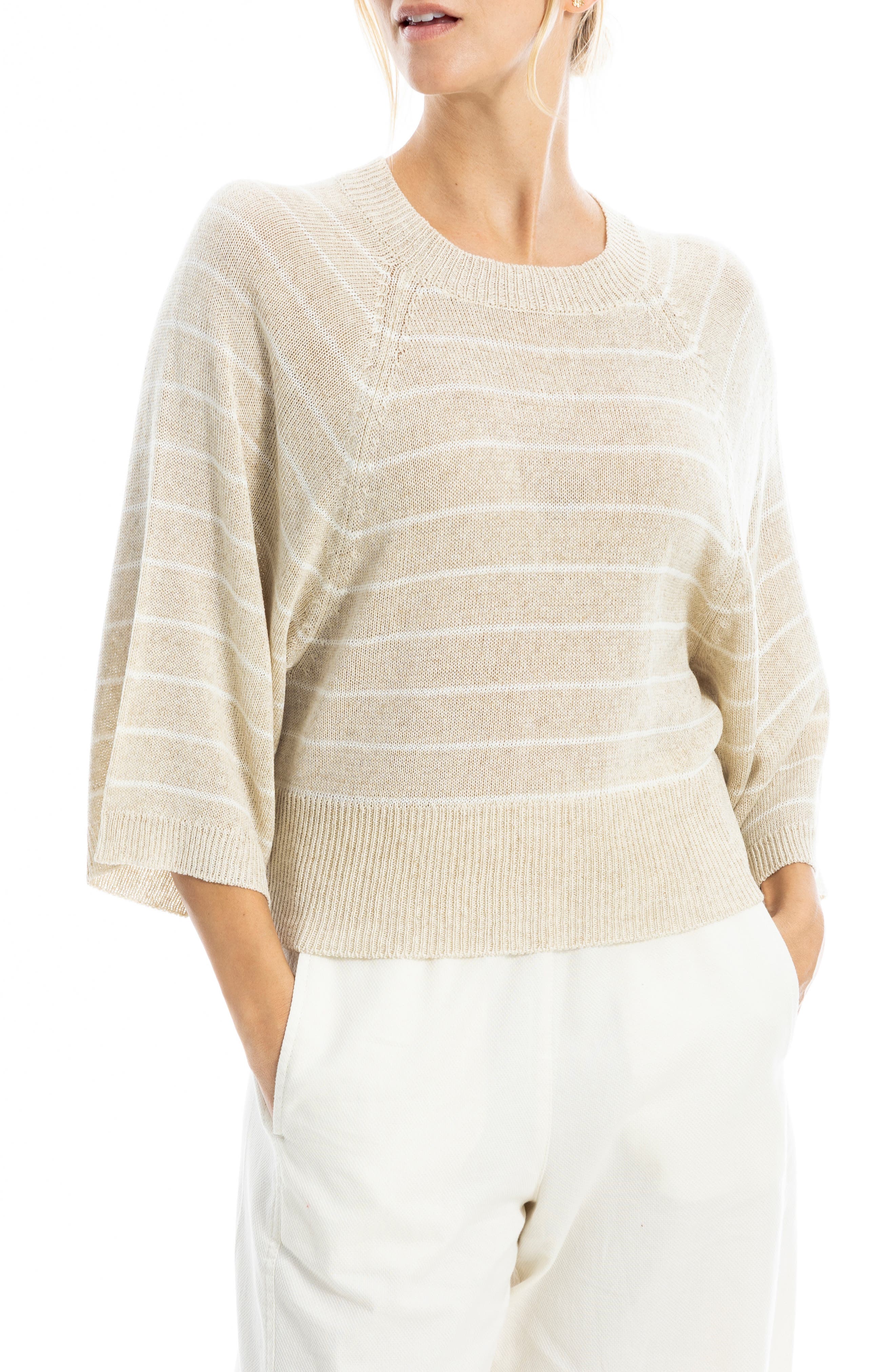 MAX STUDIO Stripe Raglan Sleeve Sweater | Nordstromrack