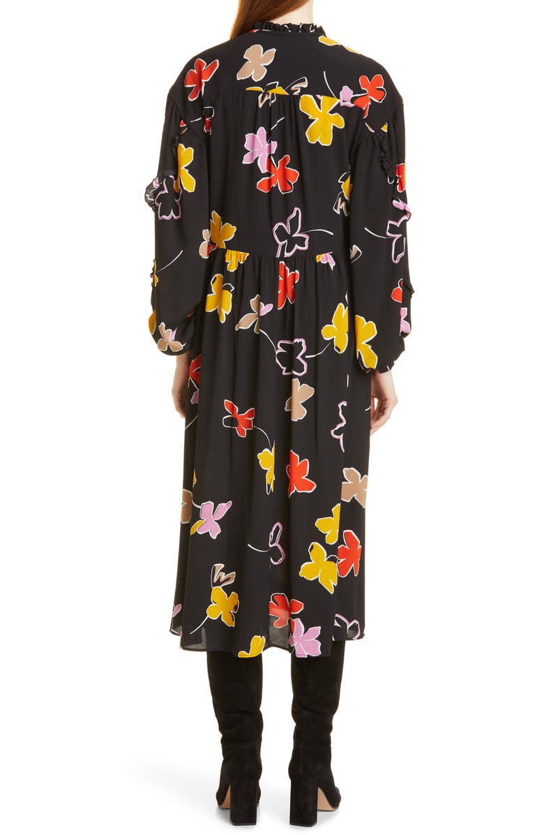 Ted Baker London Yviee Chuck Ruffle Long Sleeve Floral Midi Dress ...