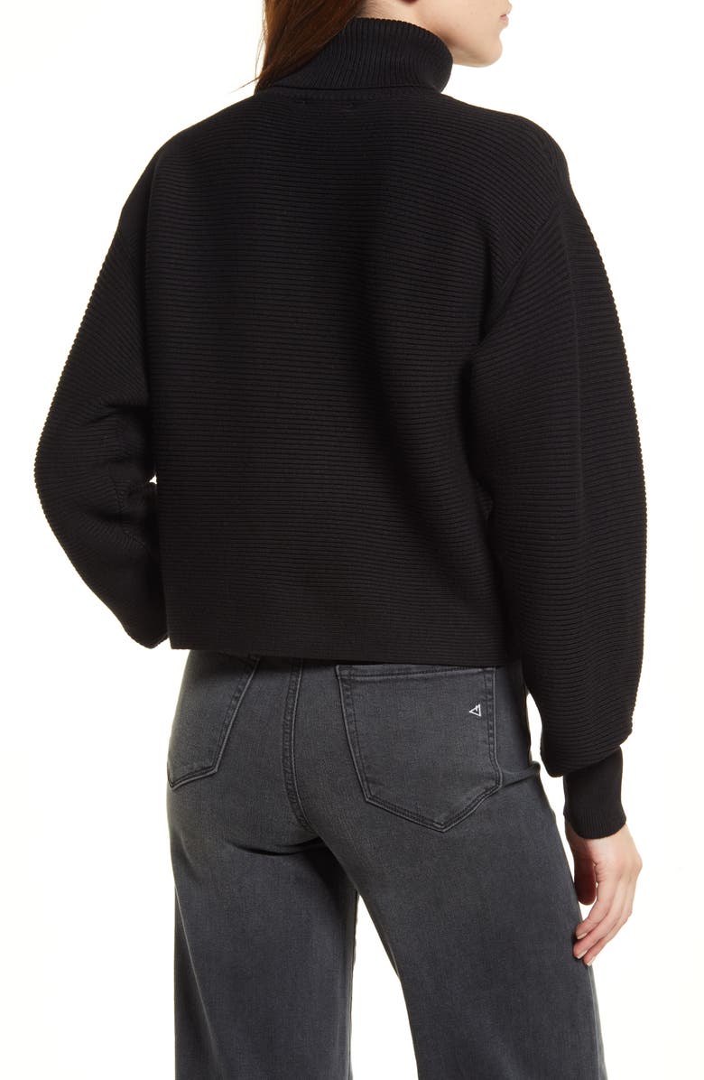 Good American Heavy Rib Mock Neck Crop Pullover | Nordstromrack